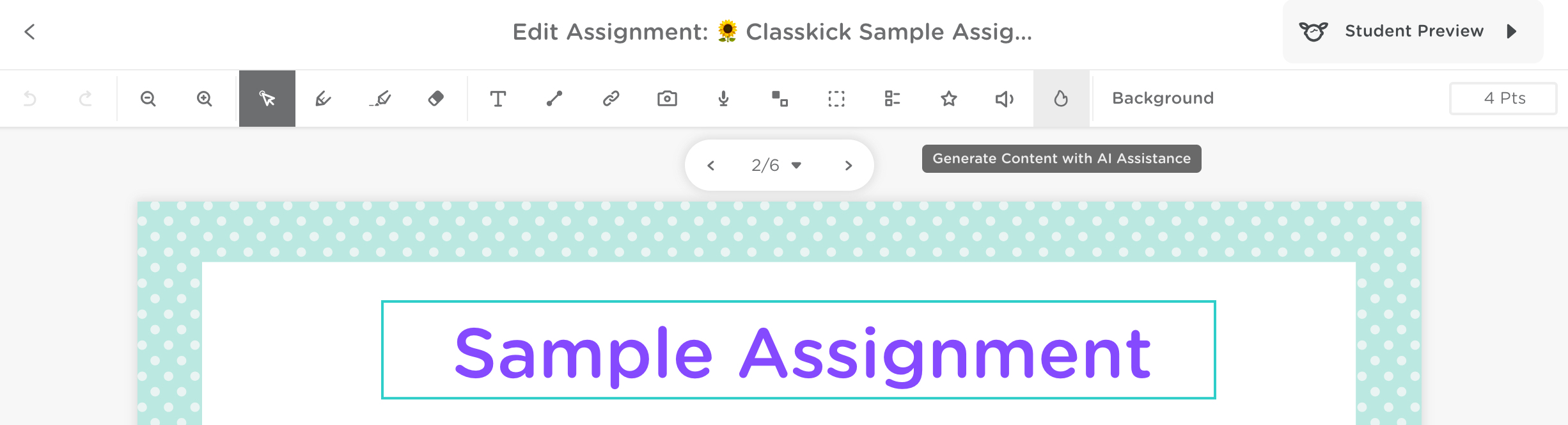 Assignment Creation Features – Classkick Support