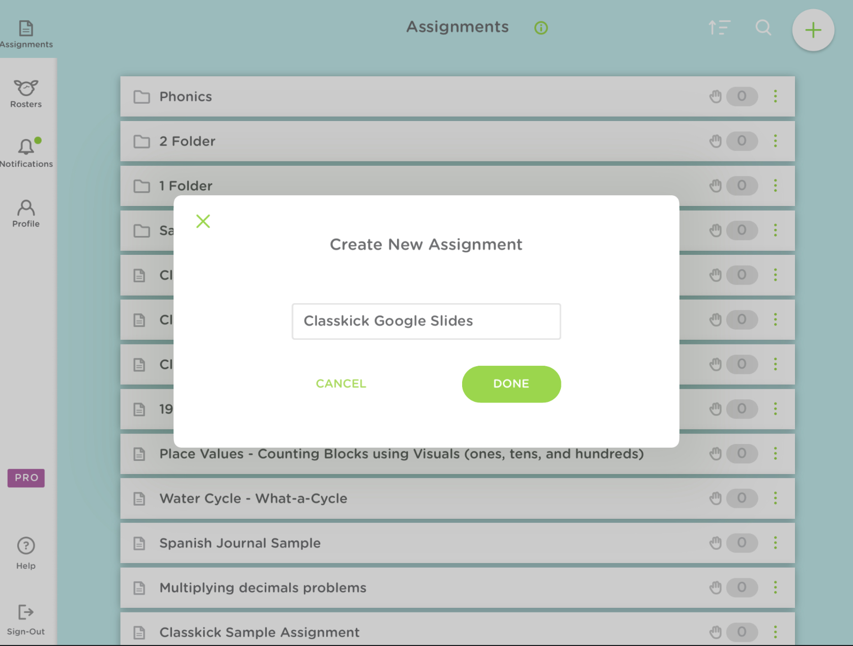Create An Assignment Classkick Support