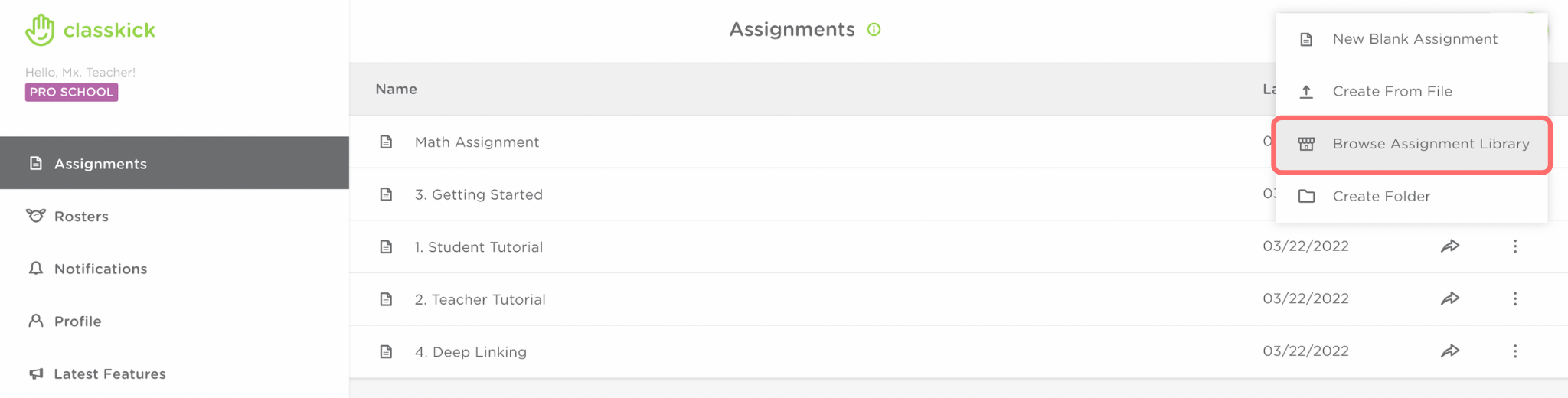 Create an Assignment – Classkick Support