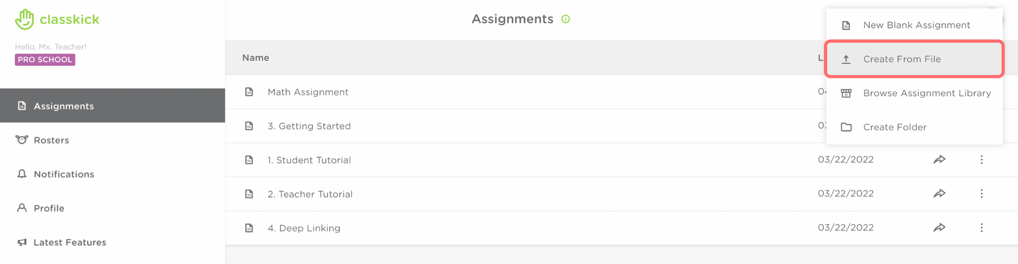 Create an Assignment – Classkick Support